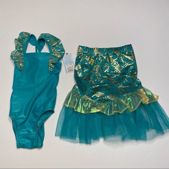 Cat & Jack | Swim | Nwt Cat Jack Teal And Gold Kids Swim One Piece ...